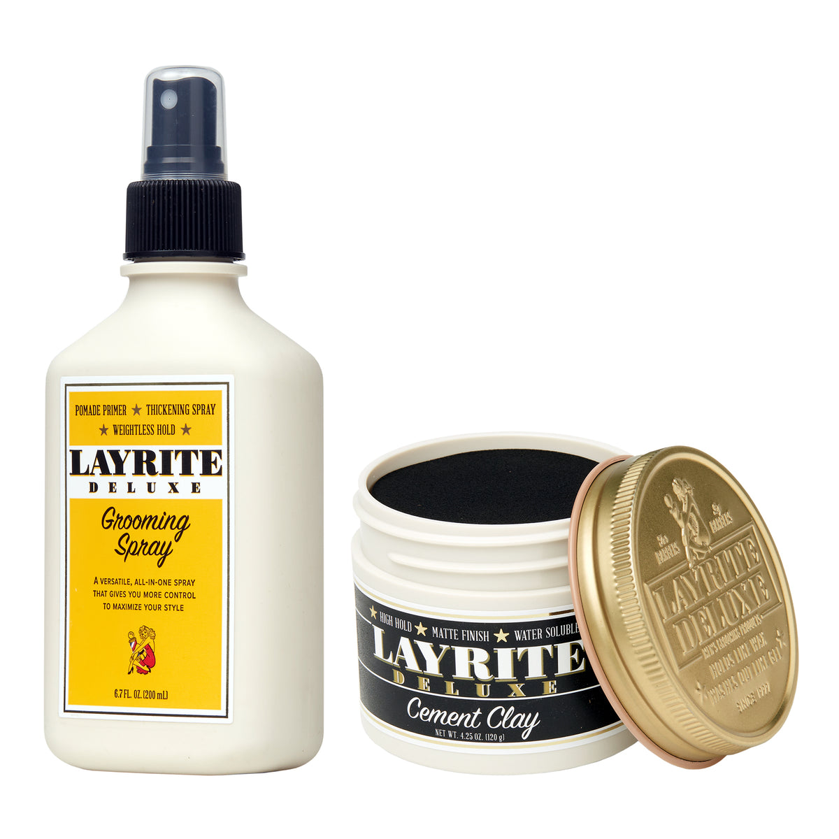 Style & Set Bundle – Cement Hair Clay + Grooming Spray – Layrite