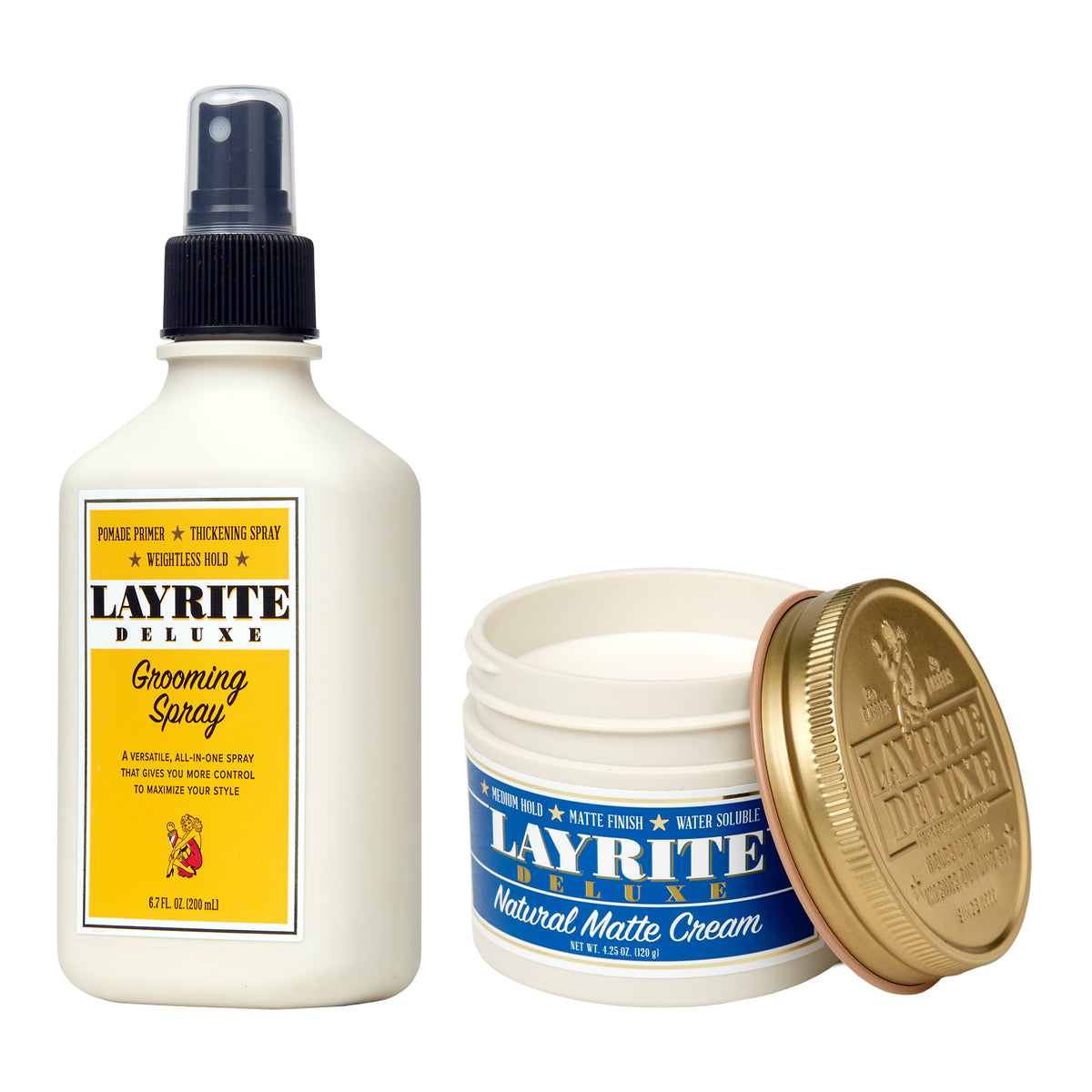 Natural Finish Bundle – Matte Cream + Grooming Spray – Layrite